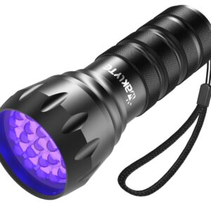 Waklyte Black Light UV Light, 21 LED 395nm UV Flashlight, Powerful Mini Blacklight Flashlight, Small Portable Black Light Flashlight for Pet Urine Detection, Scorpion, Resin Curing, Bed Bug, Nails