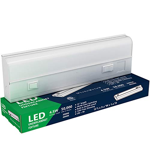 harrrrd 12 inch Hardwired Under Cabinet Lights, 2 Color Settings - 3000K (Soft White) and 4000K (Cool White), Under Cabinet Lighting, Dimmable Under Counter Lights, Under-Counter Light Fixtures