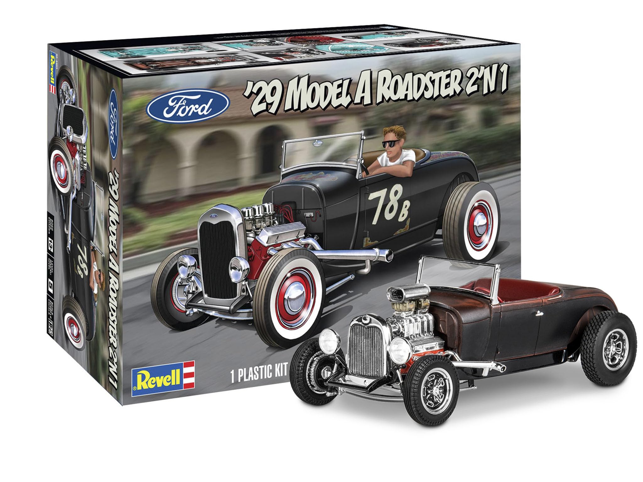 Revell 85-4463 1929 Model A Roadster 1:25 Scale 149-Piece Skill Level 5 Model Car Building Kit