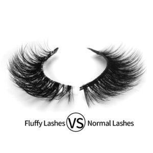 Eyelashes Natural Look False Lashes - Bepholan Fake Eyelashes 5D Super Fluffy False Eyelashes Clear Band Wispy Lashes 3-Pack Faux Mink Lashes,XMZ91