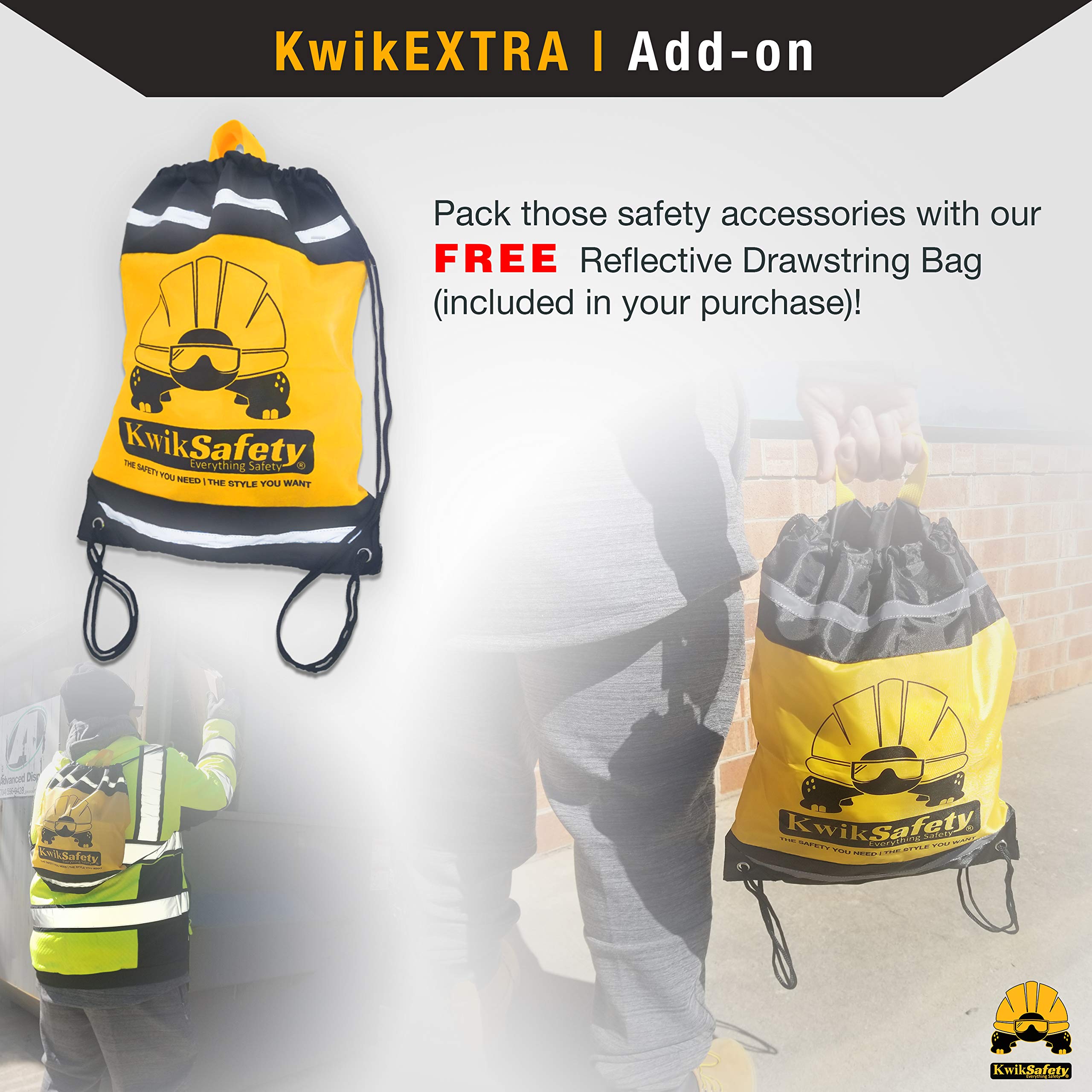 KwikSafety - Charlotte, NC - SCORPION Safety Harness [w/attached 6ft. Tubular Lanyard on back] OSHA ANSI Fall Protection INTERNAL Shock Absorbing Lanyard/Construction Carpenter Scaffolding