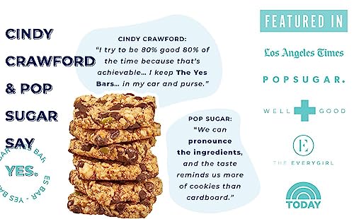 The YES Bar – Dark Chocolate Chip – Plant Based Protein, Decadent Snack Bar – Vegan, Paleo, Gluten Free, Dairy Free, Low Sugar, Healthy Snack, Breakfast, Low Carb, Keto Friendly (Pack of 6)