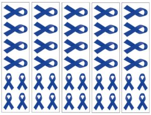 40 dark blue ribbon temporary tattoos: colon cancer awareness tattoo