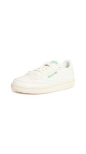 reebok women's club c 85 vintage sneaker, chalk/glen green/paperwhite/excellent red, 11