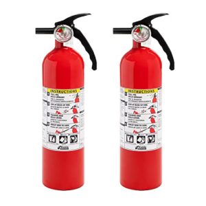 kidde fire extinguisher for home, 1-a:10-b:c, dry chemical extinguisher, red, mounting bracket included, 2 pack