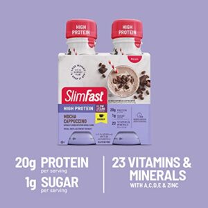 SlimFast Advanced Energy High Protein Meal Replacement Shake, Rich Chocolate, 20g of Ready to Drink Protein with Caffeine, 11 Fl. Oz Bottle, 4 Count (Pack of 3) (Packaging May Vary)