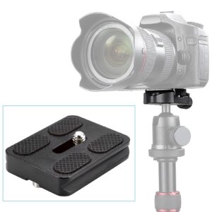 Neewer Pack of 2 PU-50 50 mm Universal Metal Quick Release Plate with 1/4 Inch Screw, Compliant with Standard for Camera Tripod Ball Joint (Black)