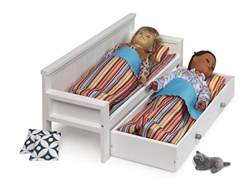 Badger Basket Toy Doll Sofa and Daybed Combo with Trundle Bed for 18 inch Dolls - White/Multi