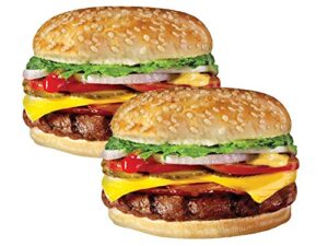 set of 2 jumbo 31" realistic cheeseburger party balloons