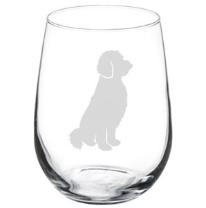 wine glass goblet goldendoodle (17 oz stemless)