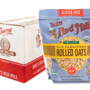 Bob's Red Mill Gluten Free Organic Old Fashioned Rolled Oats, 32 ounce (Pack of 4)