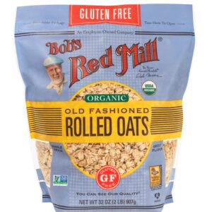 Bob's Red Mill Gluten Free Organic Old Fashioned Rolled Oats, 32 ounce (Pack of 4)