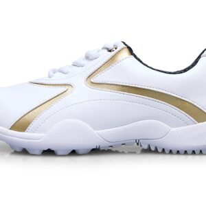 PGM Waterproof Spikeless Golf Shoes for Women Gold