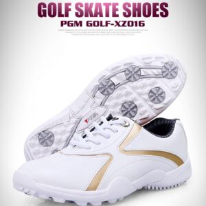 PGM Waterproof Spikeless Golf Shoes for Women Gold