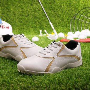 PGM Waterproof Spikeless Golf Shoes for Women Gold