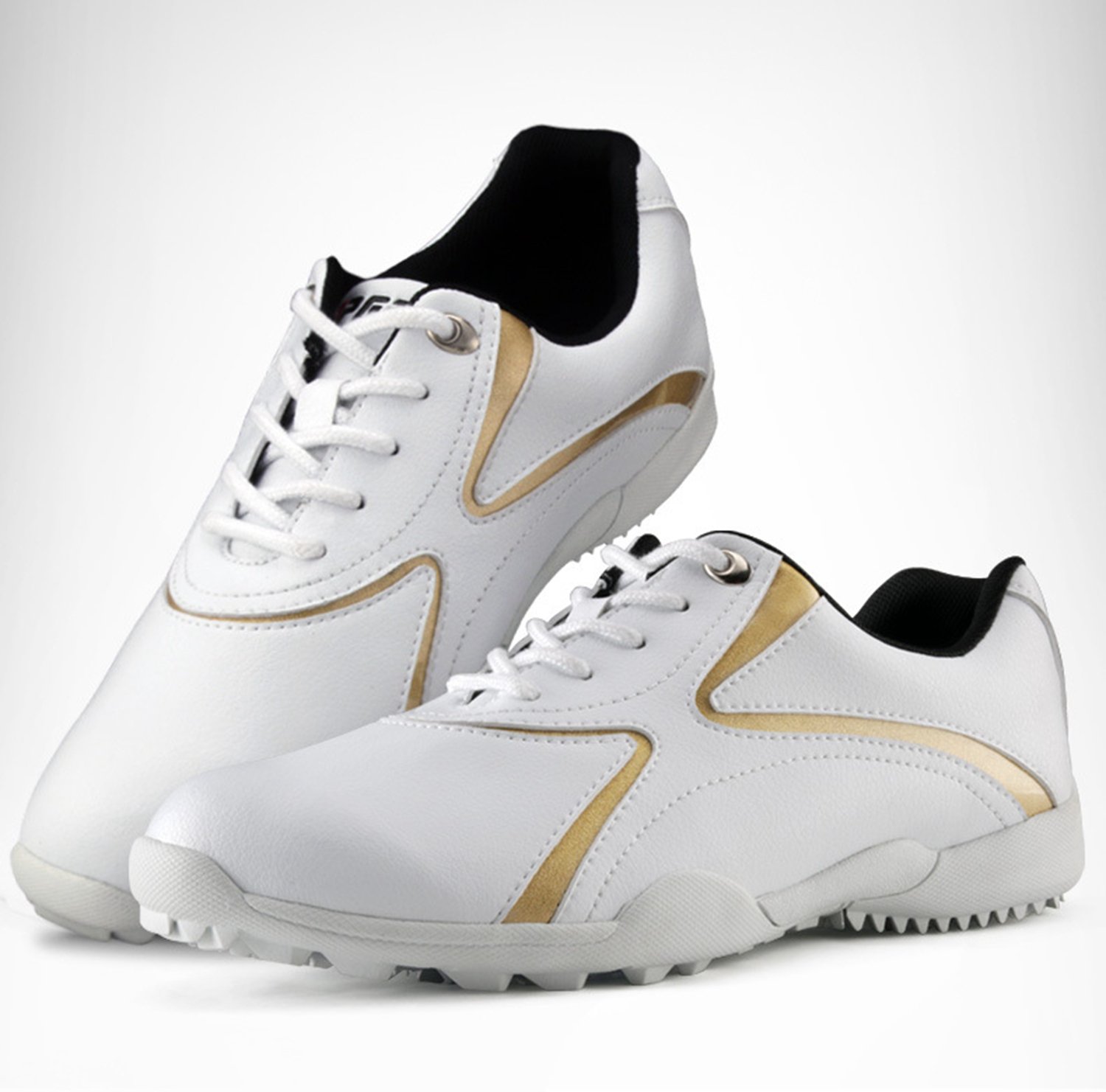 PGM Waterproof Spikeless Golf Shoes for Women Gold