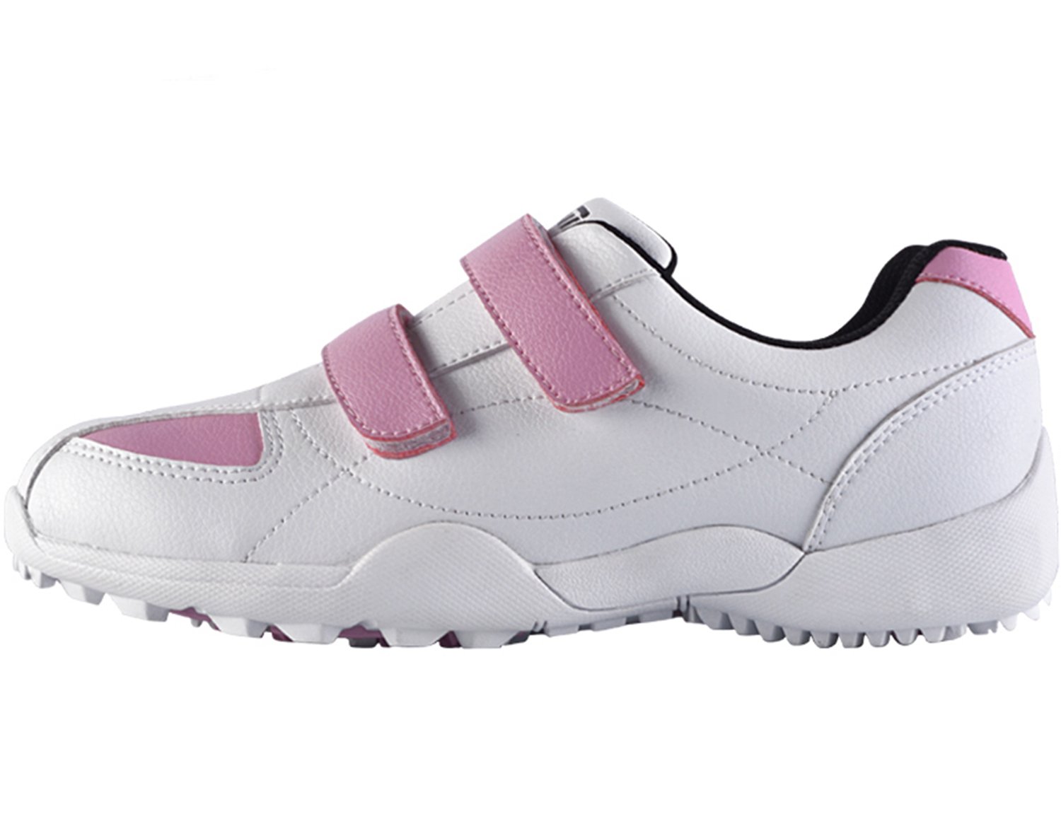 PGM Women's Golf Shoes Waterproof Spikeless with Hook and Loop Straps Pink