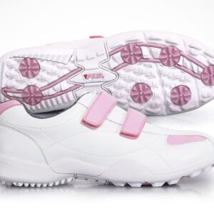 PGM Women's Golf Shoes Waterproof Spikeless with Hook and Loop Straps Pink