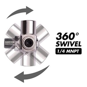 WYNNsky 1/4" NPT 360 Degree Swivel Air Hose Connector, 1/4 Inch Industrial Swivel Air Fittings