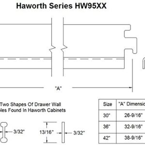 Haworth Lateral File Bar for 36" Wide Haworth File Cabinet (2-Pack)