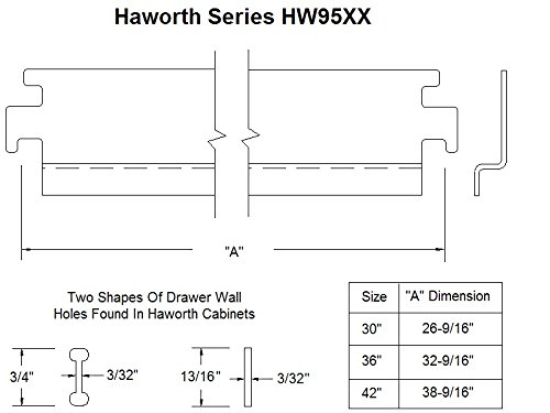 Haworth Lateral File Bar for 36" Wide Haworth File Cabinet (2-Pack)