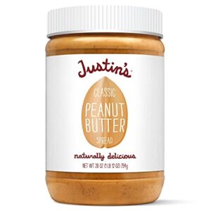 justin's classic no stir gluten-free peanut butter spread, 28 ounce jar