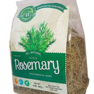 Eat Well Rosemary Leaves 16 oz, Premium Whole Dried Rosemary Leaves Bulk Pack, Dry Rosmarinus Officinalis 100% Natural Vegan Rosemary Seasoning Traditional Mediterranean Ingredients Dry Rosemary