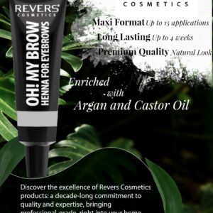 Revers Cream Hair Dye with Argan Oil and Castor Oil, Eyelash and Eyebrow tint , Black Color