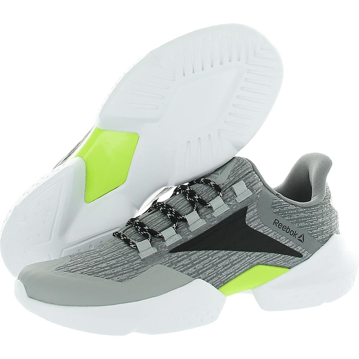 Reebok Women's Split Fuel, True Grey/Black/neon Lime/White, 12