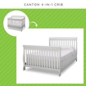 Full Size Conversion Kit Bed Rails for Canton Deluxe Crib by Delta Children - #0050 (Bianca White - 130)