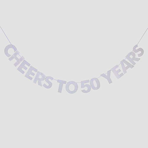 Cheers To 50 Years Banner, 50th Birthday, Wedding Anniversary, Retirement Party Bunting Sign Decorations Photo Props, Party Favors, Supplies, Gifts, Themes and Ideas