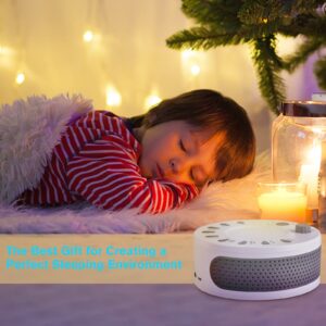 White Noise Machine, Portable Sleep Sound Therapy Machine with 3 Timers & 9 Natural Sound Options for Baby Kids Home Office Bedroom Travel Sleep Timer