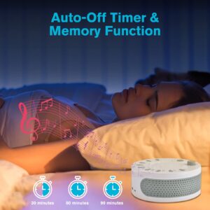 White Noise Machine, Portable Sleep Sound Therapy Machine with 3 Timers & 9 Natural Sound Options for Baby Kids Home Office Bedroom Travel Sleep Timer