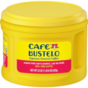 café bustelo espresso dark roast ground coffee, 22 ounces (pack of 6)