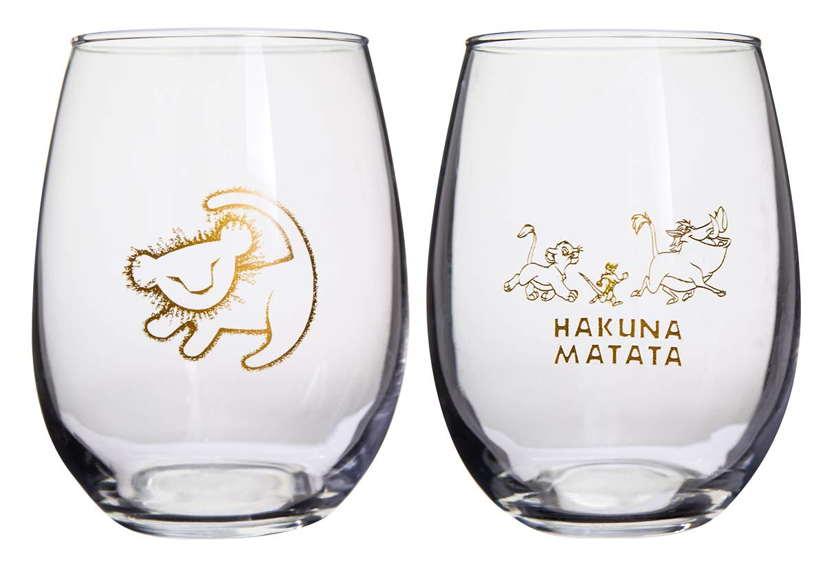 Disney Classics Collectible Stemmless Wine Glass Sets - 16 Ounces - Set of 2 (Lion King)