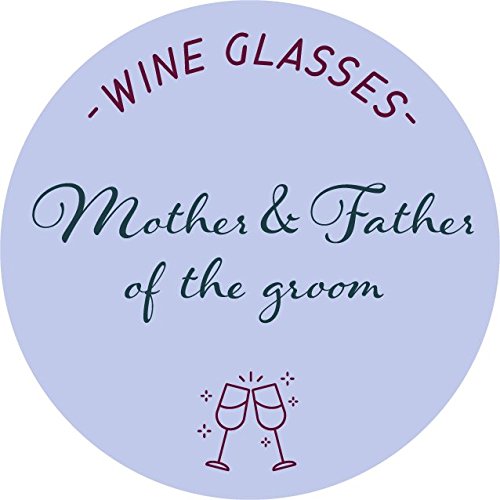 National Etching Father and Mother of the Groom Wedding Wine Glass Set of 2 (Stemmed)