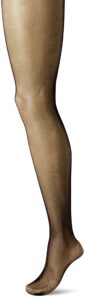 hanes silk reflections hanes women's fishnet tights, black, large tall