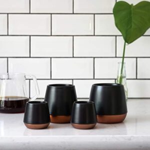 Fellow Joey Double Wall Ceramic Coffee Mug - Refined and Sophisticated, Matte Black, Single 8 oz Cup