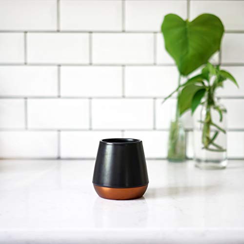 Fellow Joey Double Wall Ceramic Coffee Mug - Refined and Sophisticated, Matte Black, Single 8 oz Cup