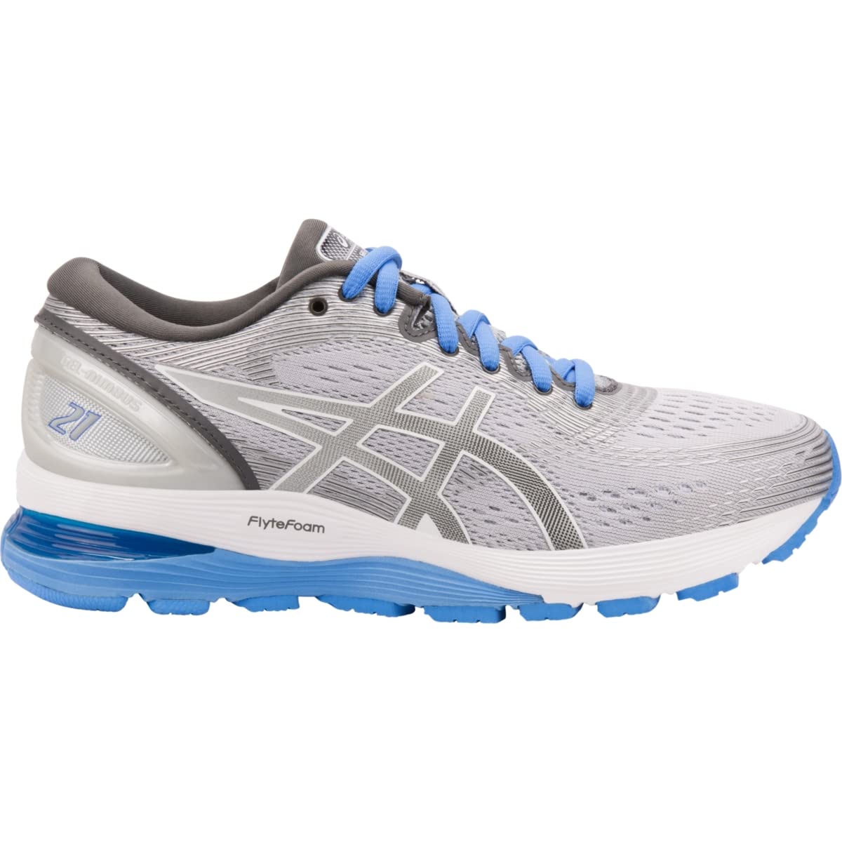 ASICS Women's Gel-Nimbus 21, 7 Medium, Mid Grey/Dark Grey