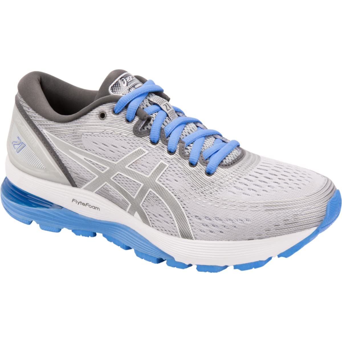 ASICS Women's Gel-Nimbus 21, 7 Medium, Mid Grey/Dark Grey