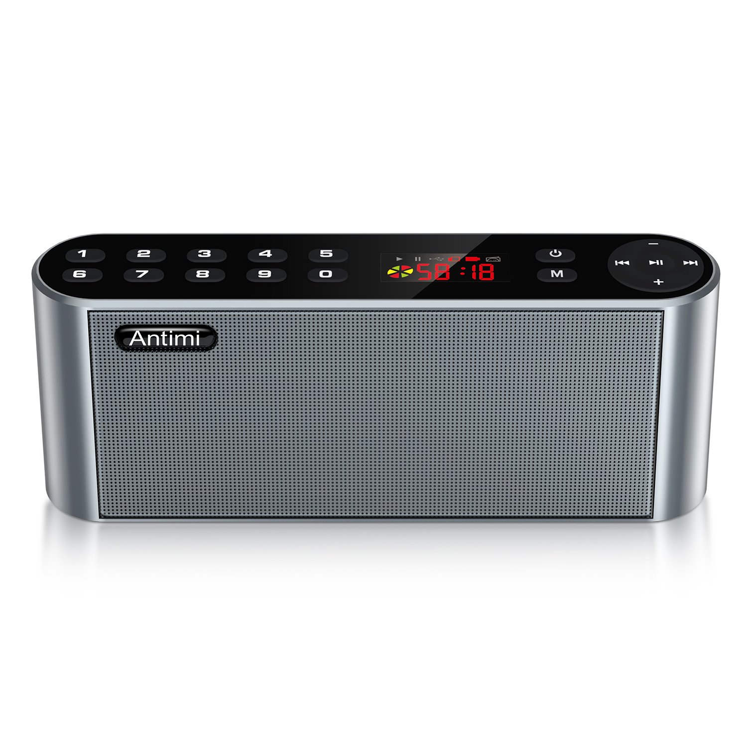 Antimi Bluetooth/FM Radio/MP3 Player Portable Wireless Speaker (Black)