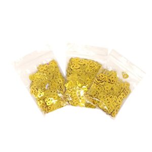 Honbay 2100 Pieces 1.6Oz Double Sided Sparkly Number 50 Confetti for 50th Birthday, 50th Class Reunion, 50th Wedding Anniversary,etc (Gold)