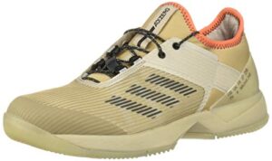 adidas women's adizero ubersonic 3 citified, light brown/grey/true orange, 7.5 m us