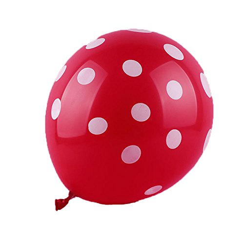 50 Ct 12 Inch Red Balloons Polka Dot Balloon White Dot Balloon For Festival Party Decoration Birthday Air balls (Red)