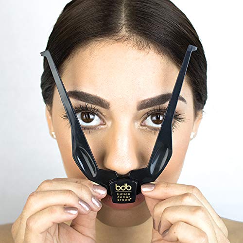 Billion Dollar Brows 2-Piece Brow Buddy Contour Stencil Microblading Kit for Symmetrical Eyebrows, Black