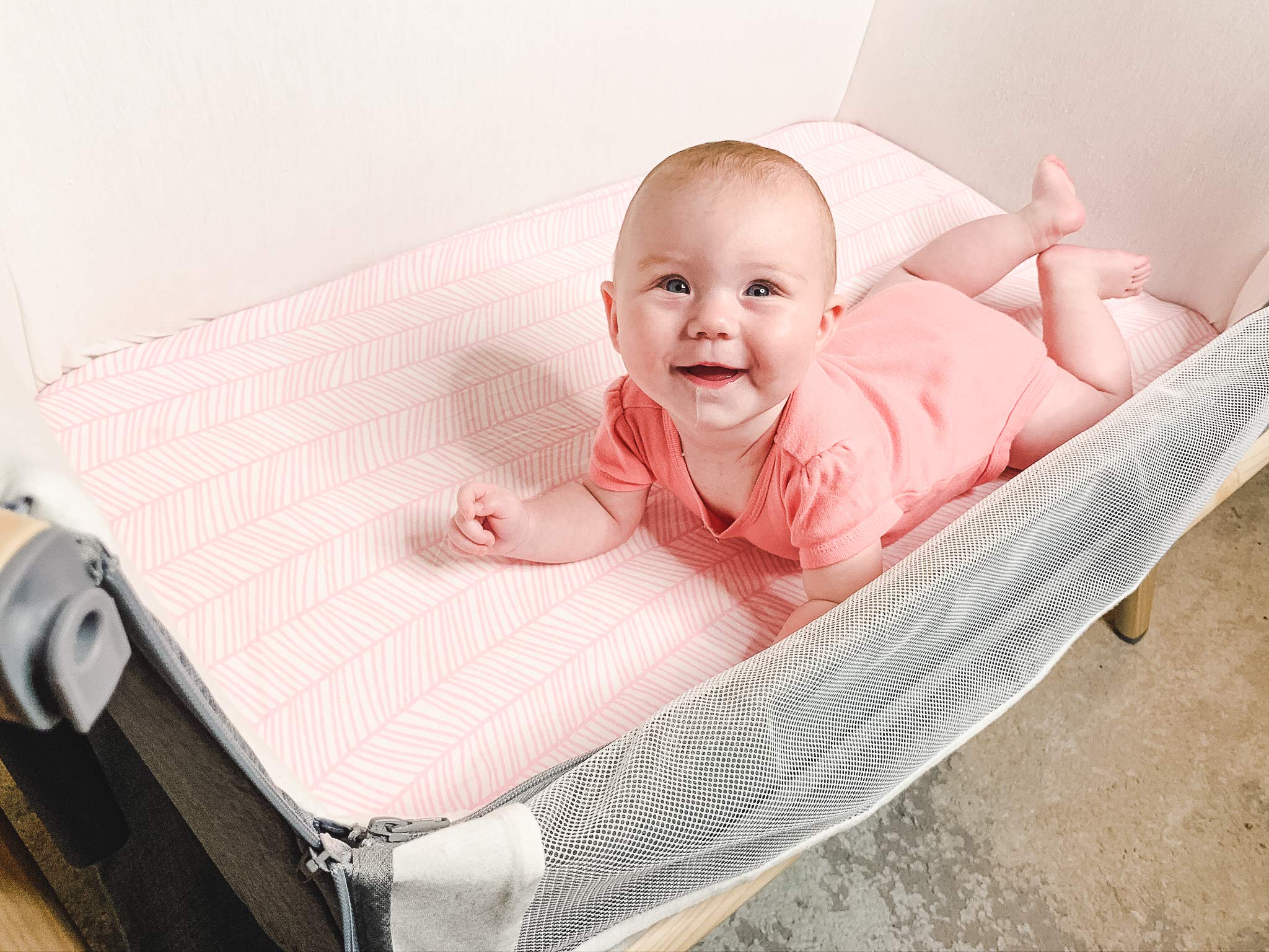 Pack n Play Sheets – Premium Pack and Play Sheets 4 Pack – 100% Super Soft Jersey Knit Cotton Playard Mattress Sheets – Portable Playpen Fitted Play Yard Mini Crib Sheet for Girl (24 x 38 x 5)