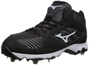 mizuno 9-spike advanced sweep 4 mid womens metal softball cleat black-white 11