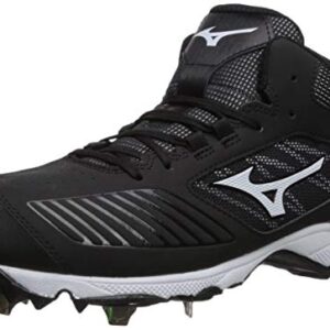 Mizuno 9-Spike Advanced Sweep 4 Mid Womens Metal Softball Cleat Black-White 11