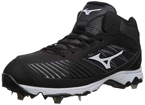 Mizuno 9-Spike Advanced Sweep 4 Mid Womens Metal Softball Cleat Black-White 11